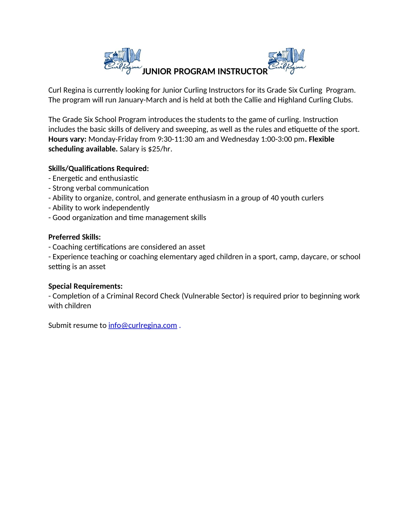 Instructors – Curl Regina